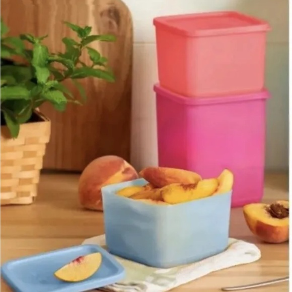 Tupperware | Kitchen | Tupperware Basic Bright Square Set Of 3 ...